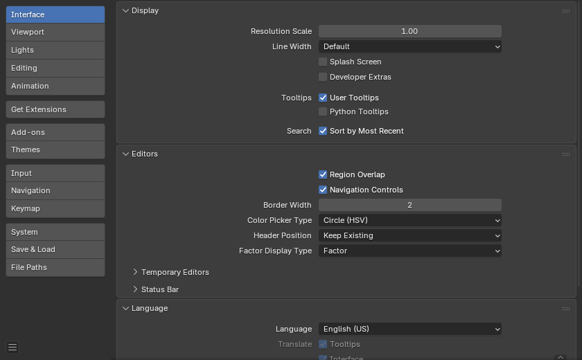 Interface - Blender 5.0 Manual
